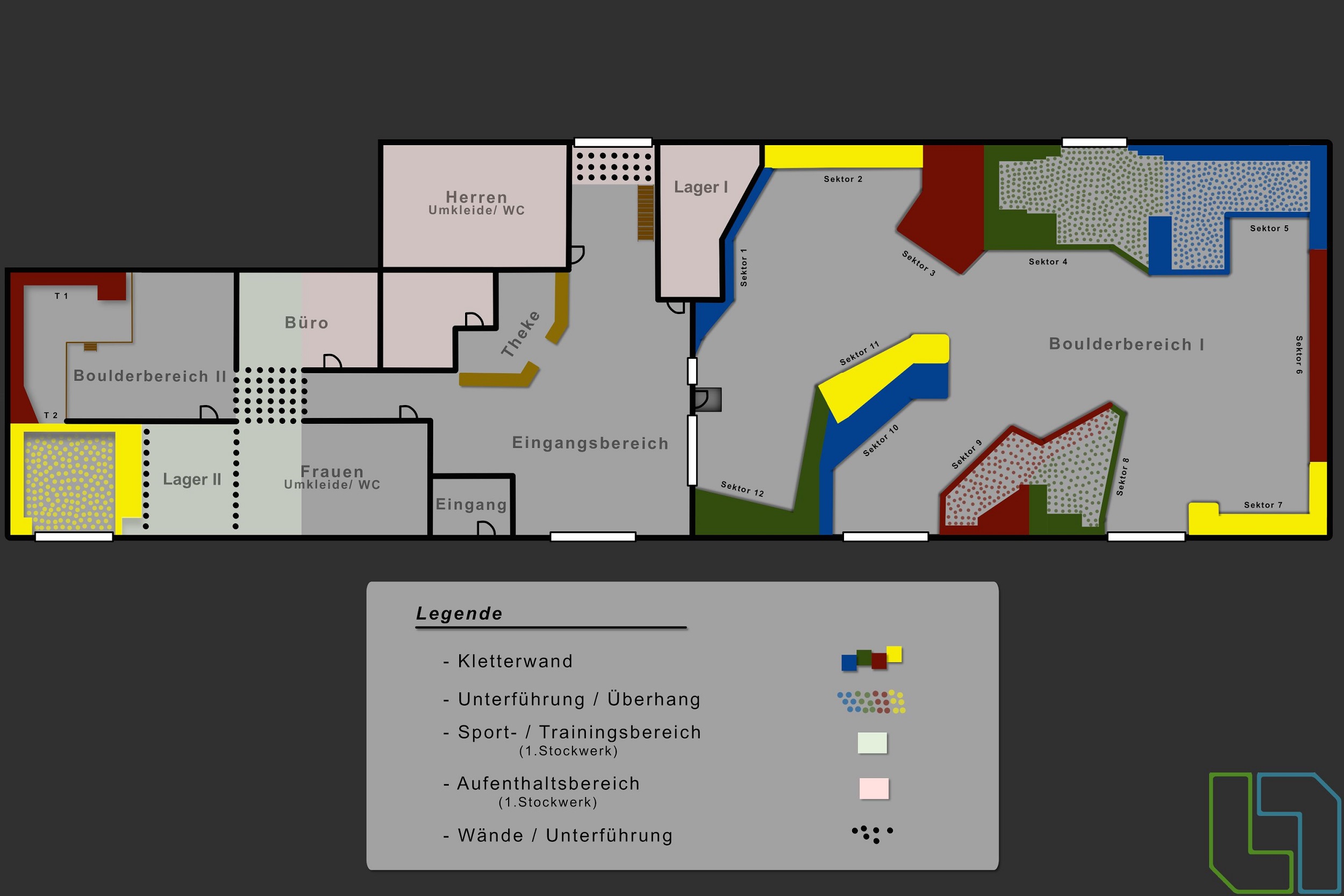 Grundriss mit Sektoren – Linie 7